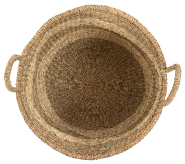 Rounded Basket With Handles - Beach Style - Baskets - by Hudson Home ...