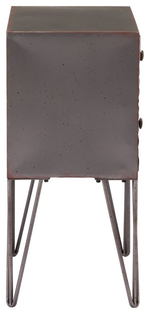 Modern Contemporary Accent Side End Table Console, Brown, Steel, Lounge ...