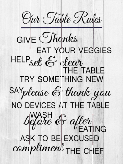 Table Rules Pallet Art - Contemporary - Novelty Signs - by Furniture ...