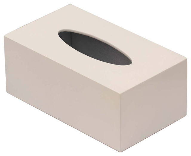 Benzara Rectangular Wooden Tissue Box Holder In White - Contemporary ...