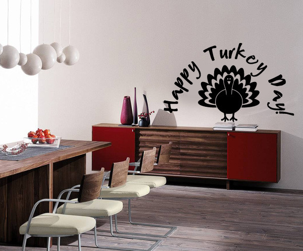 Turkey Day Vinyl Wall Decal hd137, 60 in. - Contemporary - Wall Decals ...