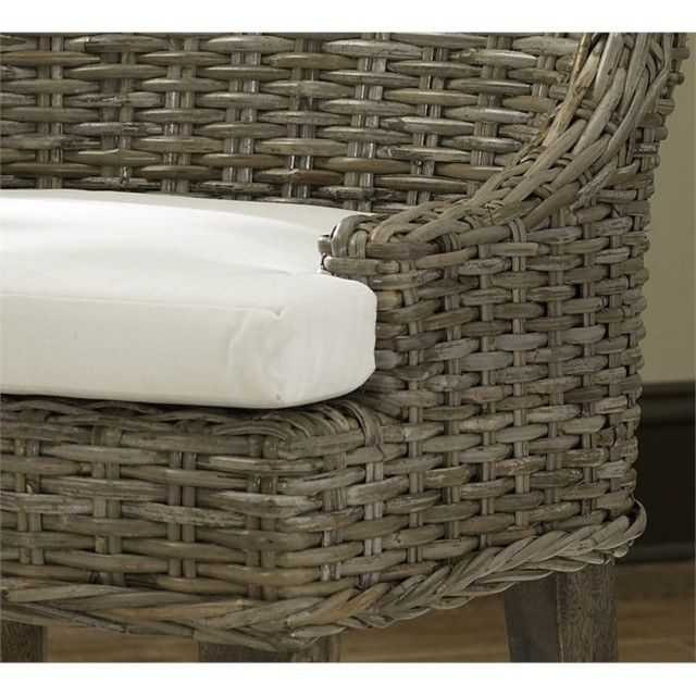 Home Square Wicker Counterstool in Kubu Gray Finish - Set of 2 - Bar ...