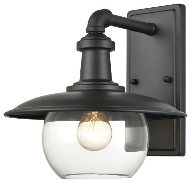 Coastal Style Barn Light Exposed Bulb - One Light Outdoor Wall Sconce ...