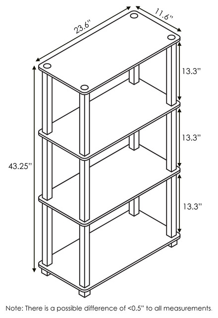 Turn-S-Tube 4-Tier Multipurpose Shelf Display Rack With Square Tube ...