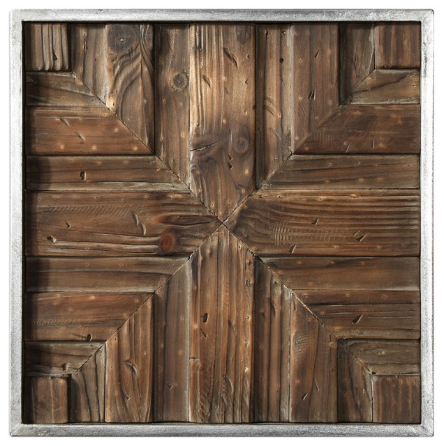 Bowery Hill Modern 9 Piece Wall Panel Set in Rustic Natural - Rustic ...