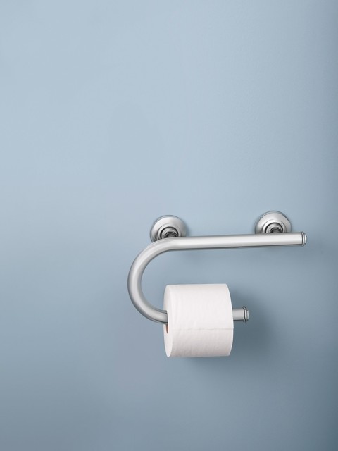Grab Bar 8" Grab Bar With Paper Holder - Transitional - Grab Bars - by ...