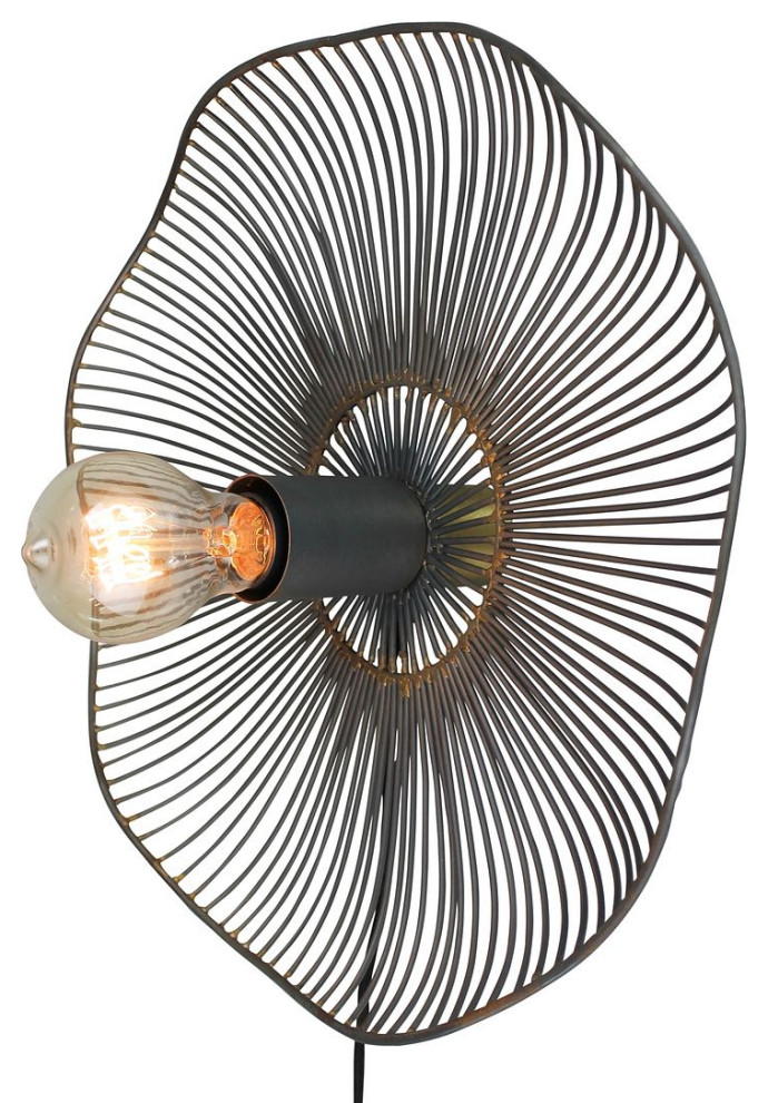 Vintage Style Sunburst Disk Classic Wall Sconce 14 in Round Scalloped ...