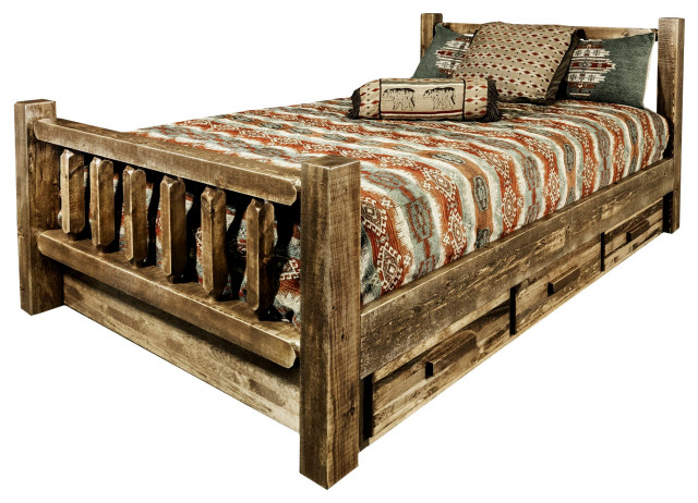 Homestead Collection California King Bed With Storage, Stain/Lacquer ...