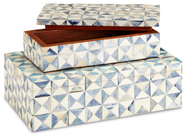 Sky Blue Box, Set of 2 - Contemporary - Decorative Boxes - by ...