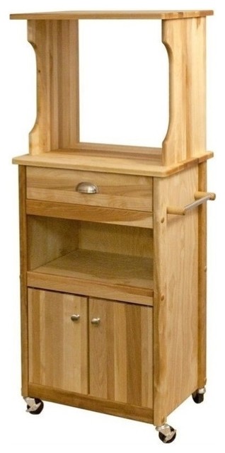 Hutch Top Cart with Open Storage - Transitional - Kitchen Islands And ...