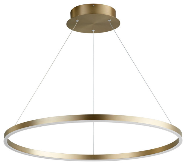 Oxygen Circulo 1-Light LED Pendant Aged Brass - Modern - Pendant ...