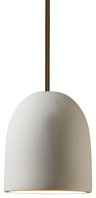Radiance Small Bell Pendant, Bisque, Dark Bronze, Rigid Stem, E26 ...