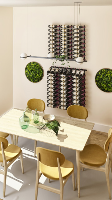 W Series Presentation Row (wall mounted metal wine rack), 9 Bottles (3 ...