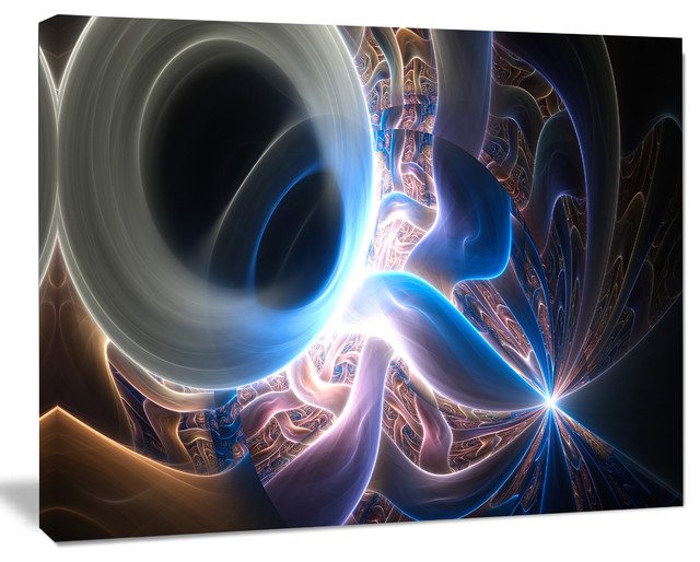 Glowing Blue Silver Plasma, Abstract Wall Art Canvas, 20"x12"x1 ...