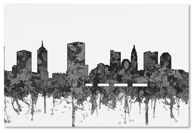 "Columbus Ohio Skyline BW" by Marlene Watson, Canvas Art, 16"x24 ...
