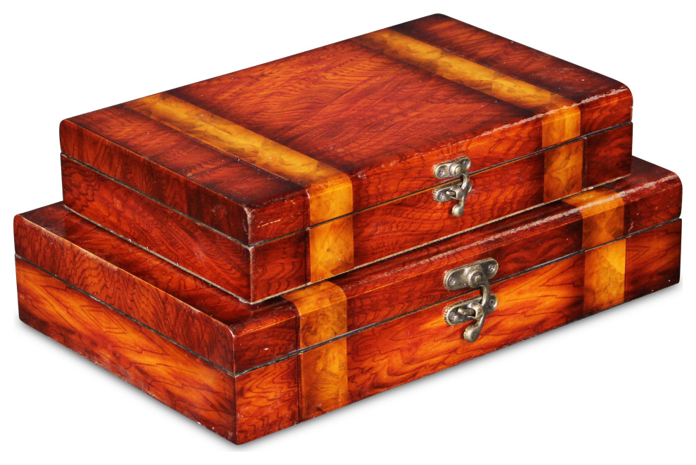 Wooden Box Set with Lining - Transitional - Decorative Boxes - by ...