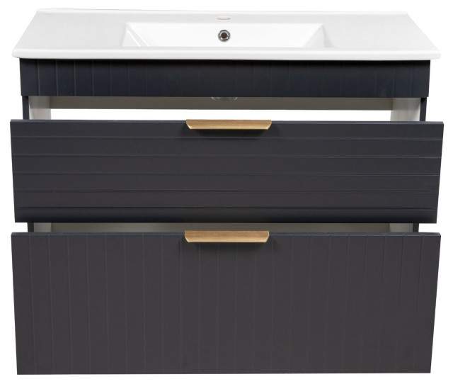 Modern Free Standing Bathroom Vanity | Trevi Antracite Matte 26", 40 ...