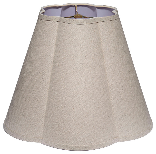 Scalloped Natural Linen Lamp Shade, 18W x 18D x 13'H - Traditional ...