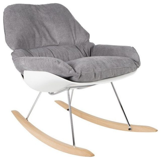 Gray Upholstered Rocking Chair, DF Rocky - Contemporary - Rocking ...