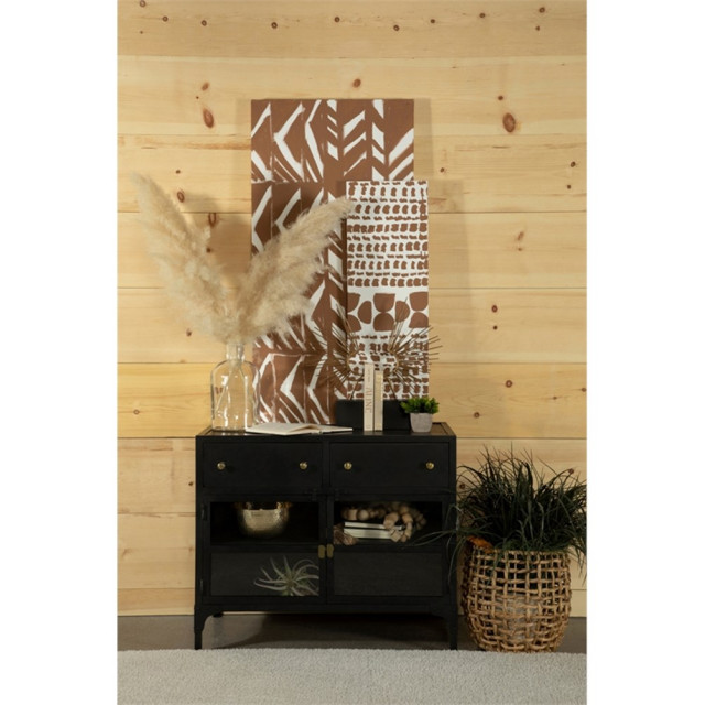 Coaster Sadler 2-drawer Metal Accent Cabinet with Glass Doors Black ...