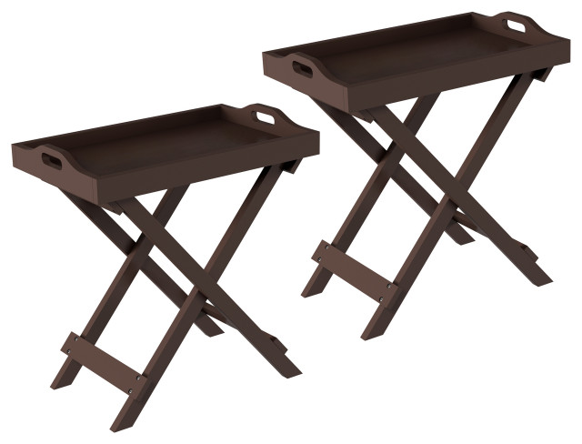 Folding Modern Wooden Contemporary Side Table - Transitional - Side ...