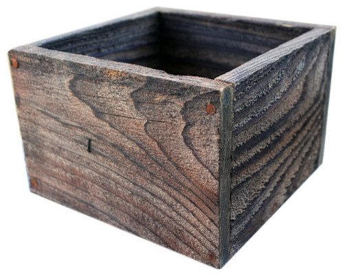 Square Rustic Farm Planters Box, Tall Version, 12" - Rustic - Outdoor ...