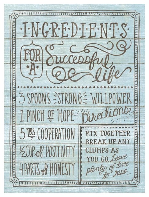 "Ingredients For Life I Blue" Digital Paper Print by Mary Urban, 14"x18 ...