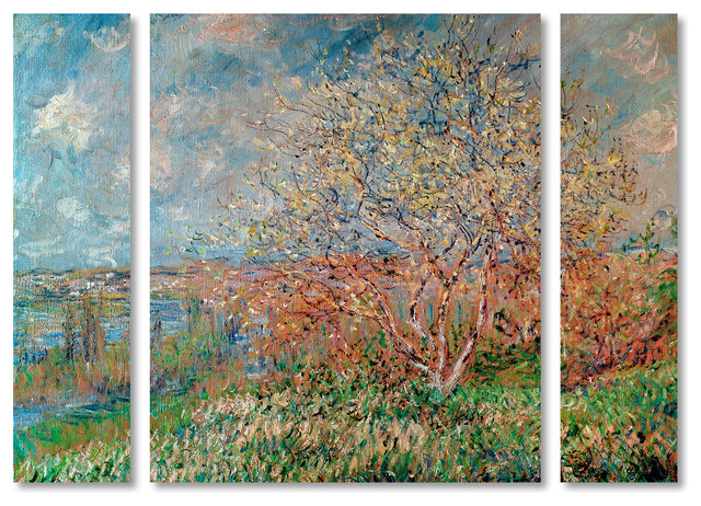 Claude Monet 'Spring 1880' Multi Panel Art Set, 41"x30" - Contemporary ...