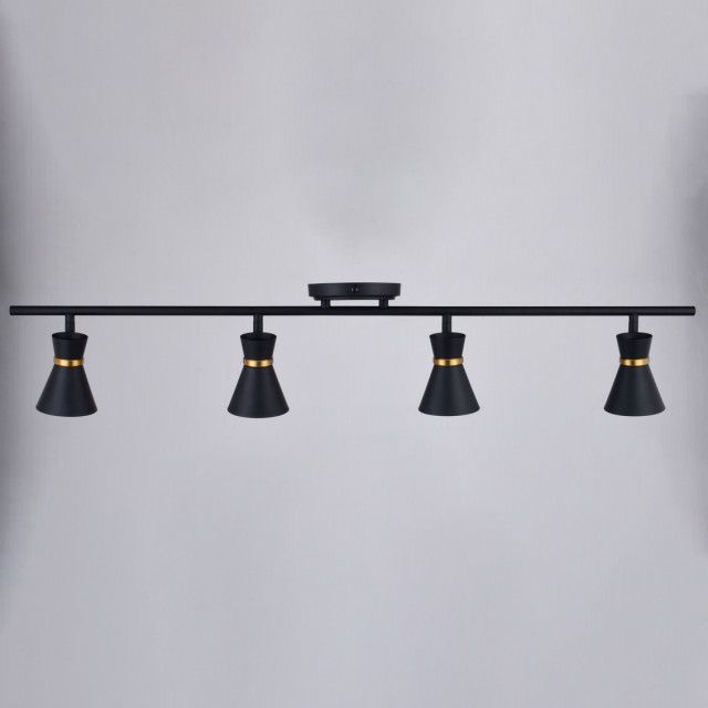 Alto 4 Light Led Directional Light Matte Black And Satin Brass ...
