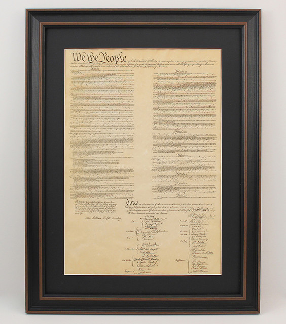 Framed and Matted Constitution, Bill of Rights, Declaration of ...