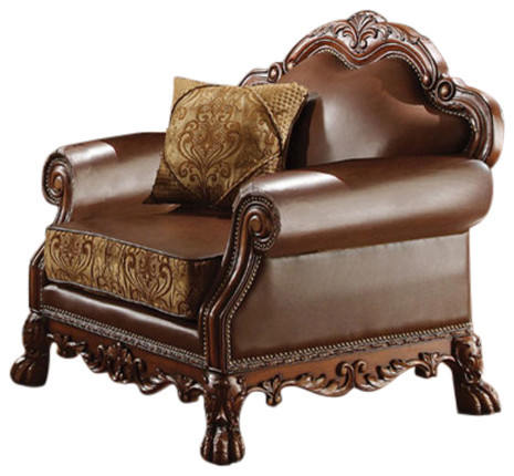 Emma Mason Signature Kiwi Bycast Leather-Chenille Chair in Cherry ...