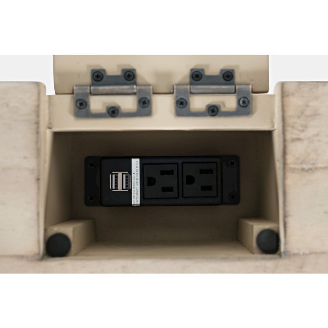 Rustic Shores Coastal Style Distressed Acacia USB Charging Desk ...