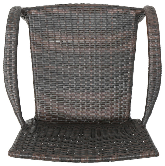 GDF Studio 7-Piece Arthur Outdoor Wicker Dining Set With Acacia Dining ...