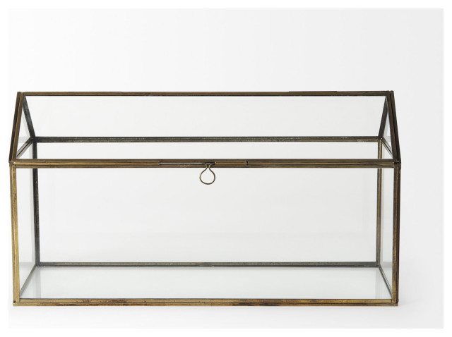 Modern Rustic Gold Metal and Glass Terrarium - Contemporary ...