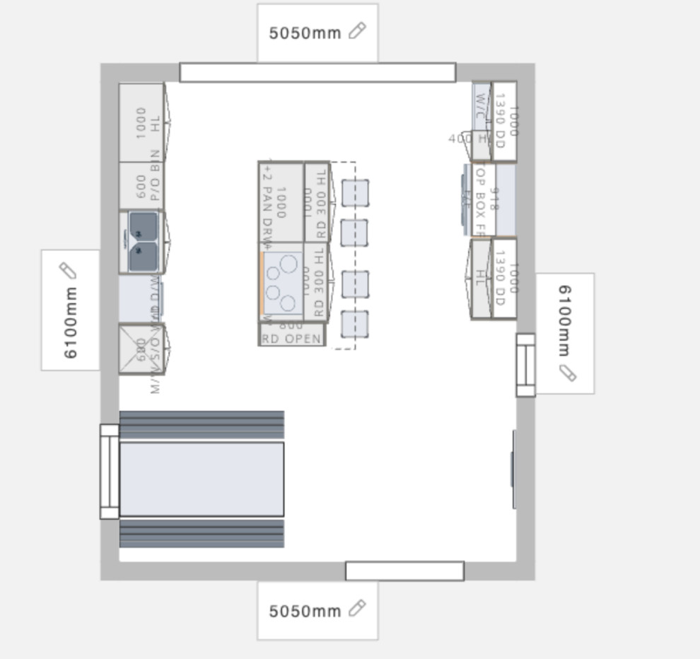 Kitchen layout island vs peninsula - please help! | Houzz UK