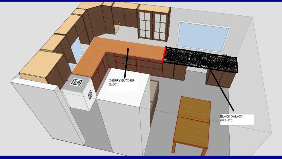 Transition of countertop material