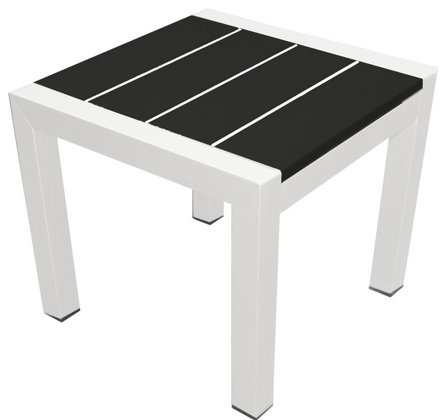 Joseph Side Table White Frame and Black Polyresin - Contemporary ...