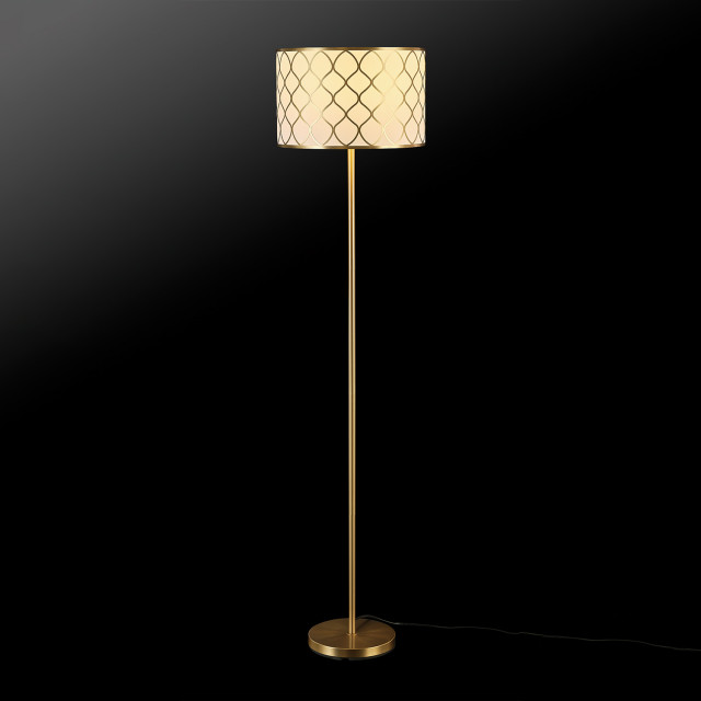 Novogratz x Globe 65" Kinsley Matte Brass Floor Lamp - Transitional ...