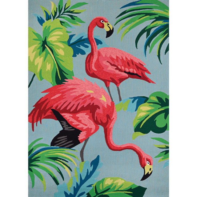 Flamingos Area Rug, Multi, Rectangle, 2'x4' - Tropical - Outdoor Rugs ...