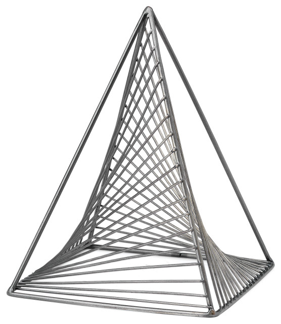 Risley Gray Metal Triangular Decorative Object - Contemporary ...