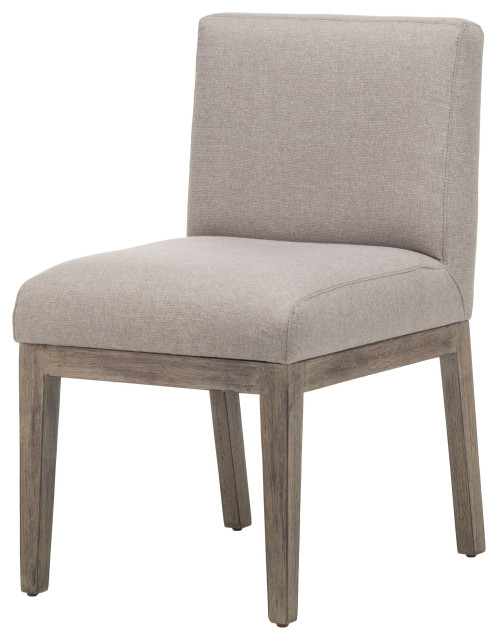 Wooden Chicago Dining Side Chair, Taupe Fabric - Transitional - Dining ...
