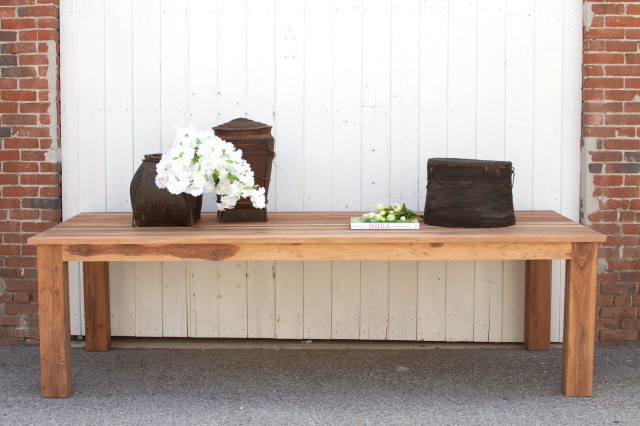 Large Reclaimed Teak Parson Dining Table - Transitional - Dining Tables ...