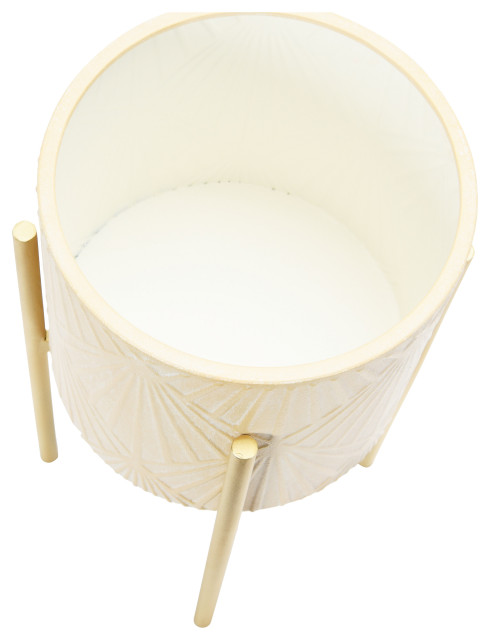 Metal Planters with Stand, 2-Piece Set - Contemporary - Indoor Pots And ...