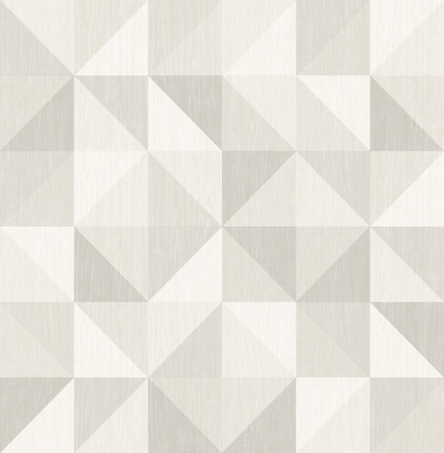 Puzzle Light Gray Geometric Wallpaper - Contemporary - Wallpaper - by ...