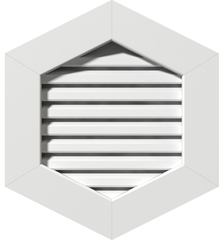 Vertical Peaked PVC Gable Vent, 1"x4" Flat Trim Frame - Traditional ...