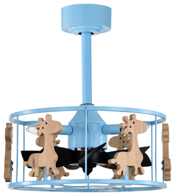 Snowdust 16 in. 3-Light Indoor Pastel Blue Finish Ceiling Fan with ...