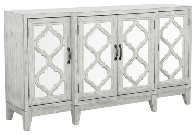 Pemberly Row 4-door Farmhouse Wood Accent Cabinet Antique White ...