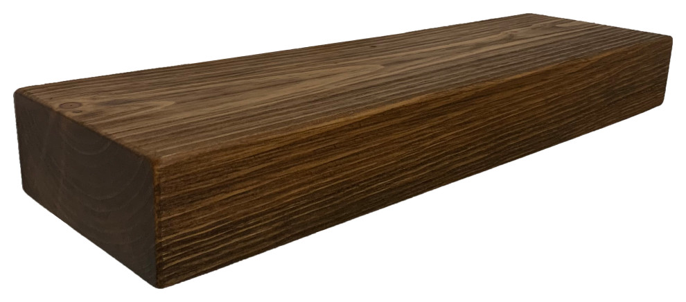 Rustic Floating Mountable Wood Shelf 3" Thick x 7" Deep, Pine - Rustic ...