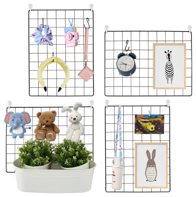 VEVOR Grid Wall Panels 4 Packs Wire Wall Grid for Photo Display 11.8x15 ...