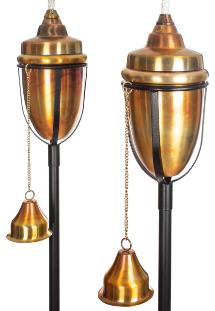 H Potter Copper Rustic Patio Garden Torch Set of Two - Contemporary ...